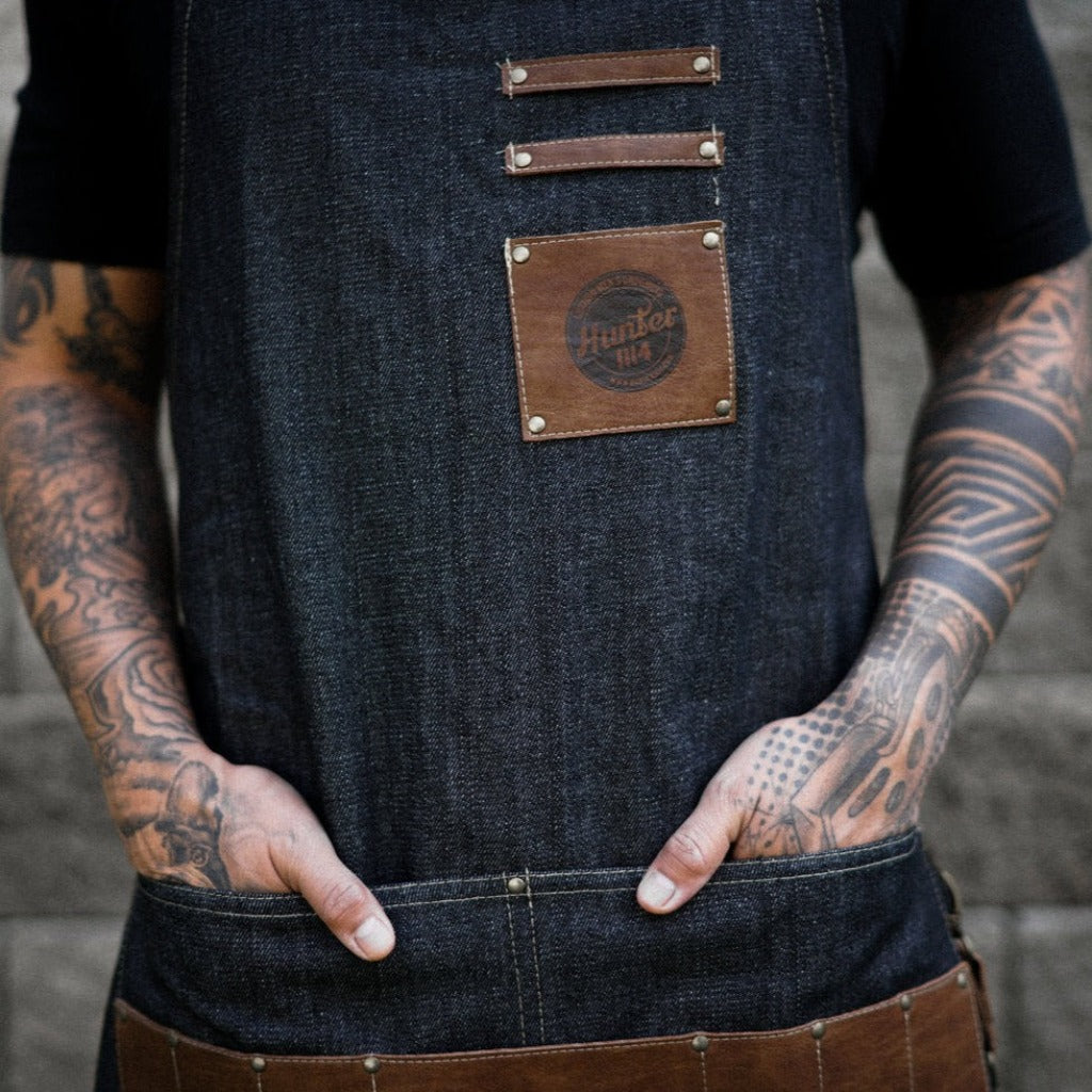 HUNTER 1114 - DENIM BARBER APRON | Beauty Cult Canada
